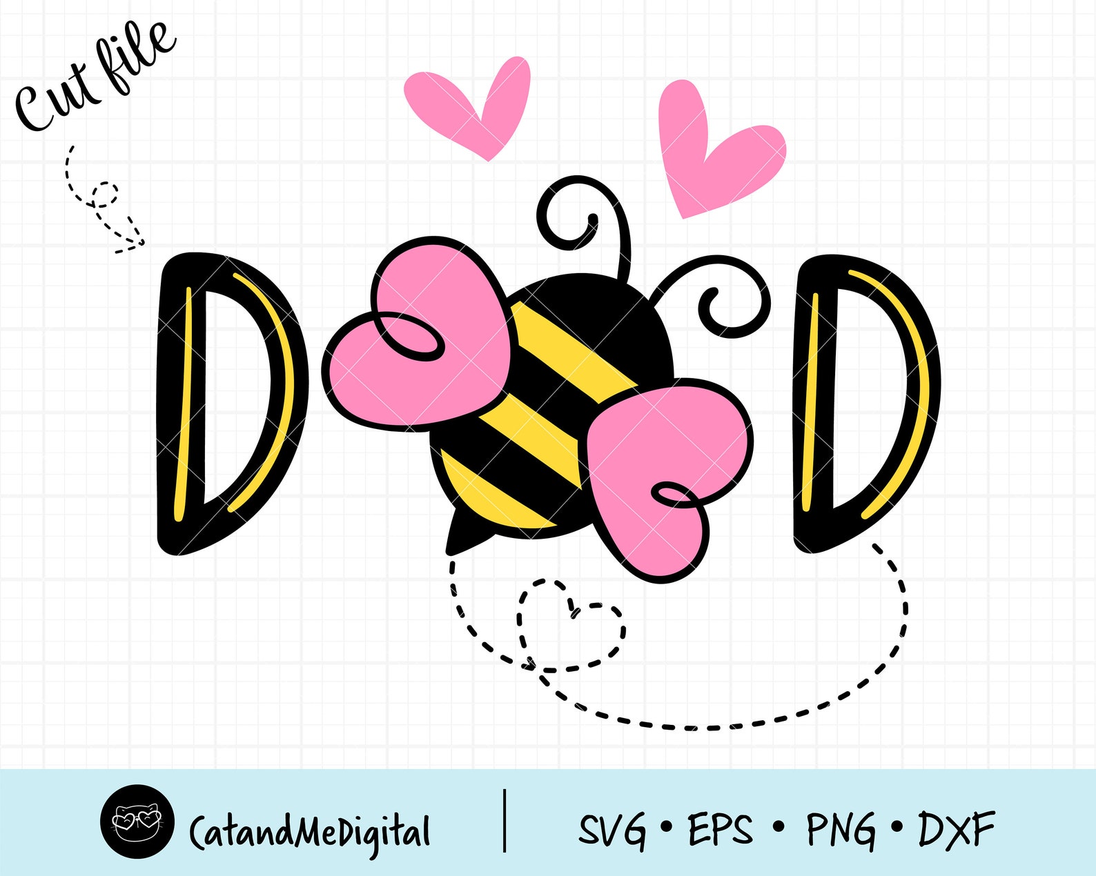 Dad Bee Svg Bee Svg Bumble Bee Daddy Bee Svg Heart Bee Svg Baby Shower ...