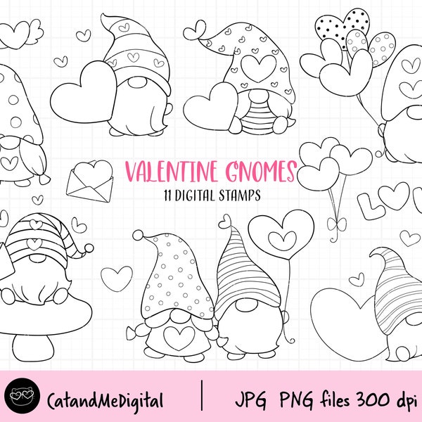 Gnome Digital Stamps - Etsy