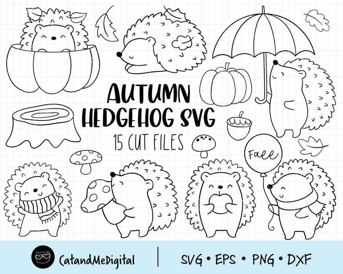 Autumn Hedgehog Svg Hedgehogs Clipart Fall Autumn Svg Fall Clipart ...
