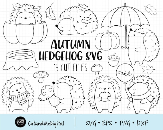 Autumn hedgehog Svg Hedgehogs clipart Fall autumn svg Fall | Etsy