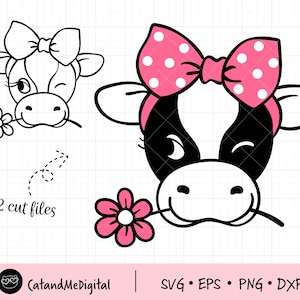 Cow With Bandana Svg Face Cow Svg Cow Clipart Cowgirl Svg Kids Cut File ...