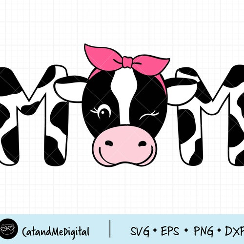 Cow Face Svg Cow With Bandana Svg Cow Mom Svg Cow Clipart - Etsy