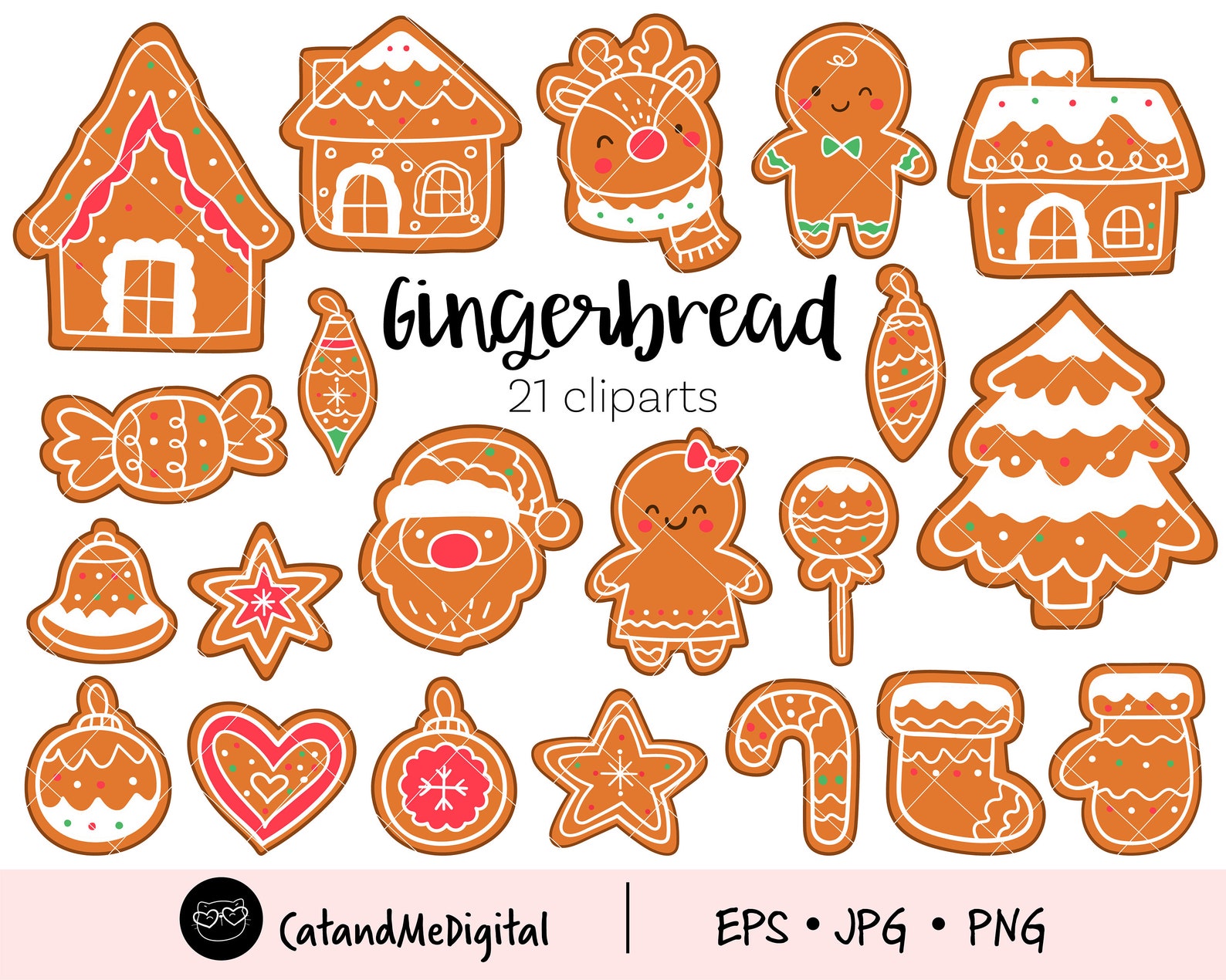 Gingerbread Clipart Chrismtas Clipart Gingerbread Man Cookies Clipart ...