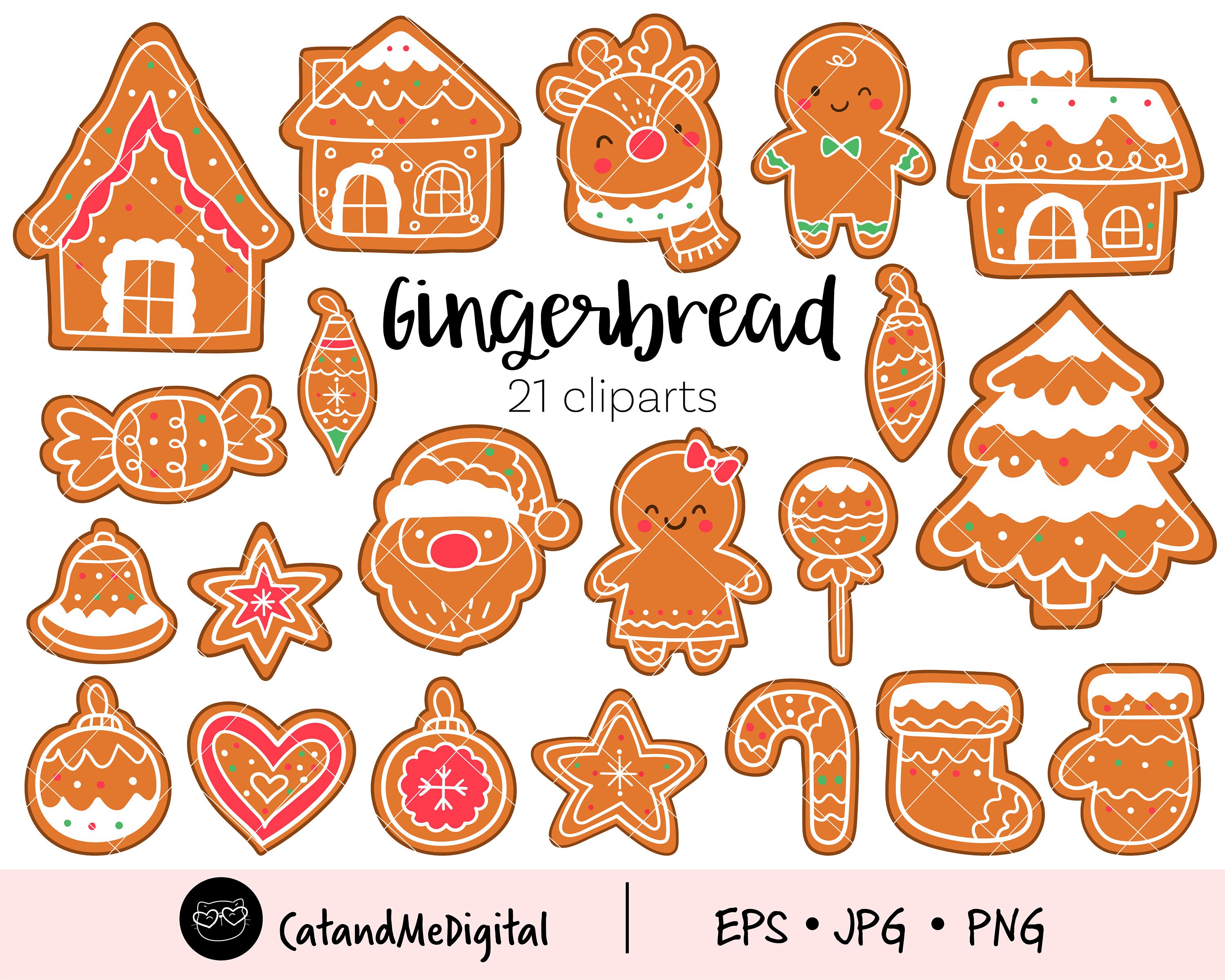 Gingerbread Clipart Chrismtas Clipart Gingerbread Man Cookies Clipart ...