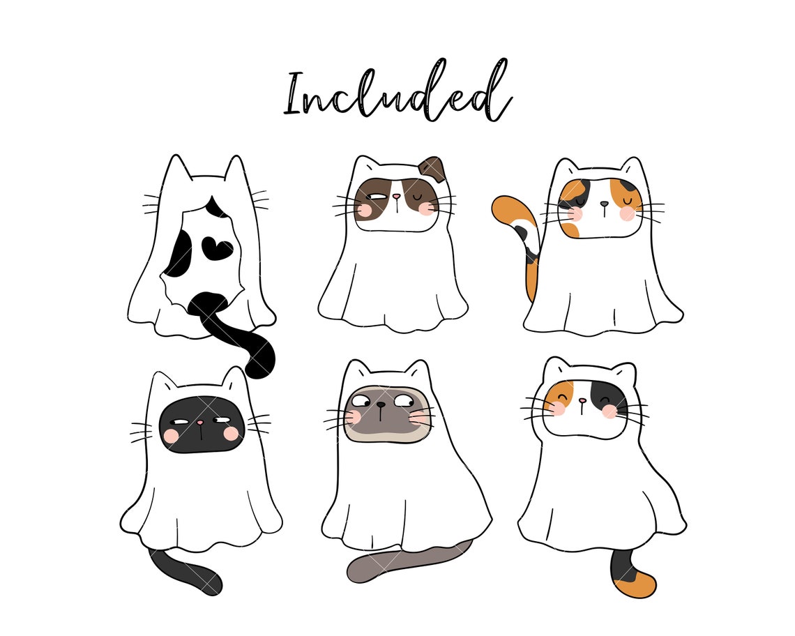 Ghost Cat Clipart Ghost Clipart Halloween Clipart Cat Clipart - Etsy