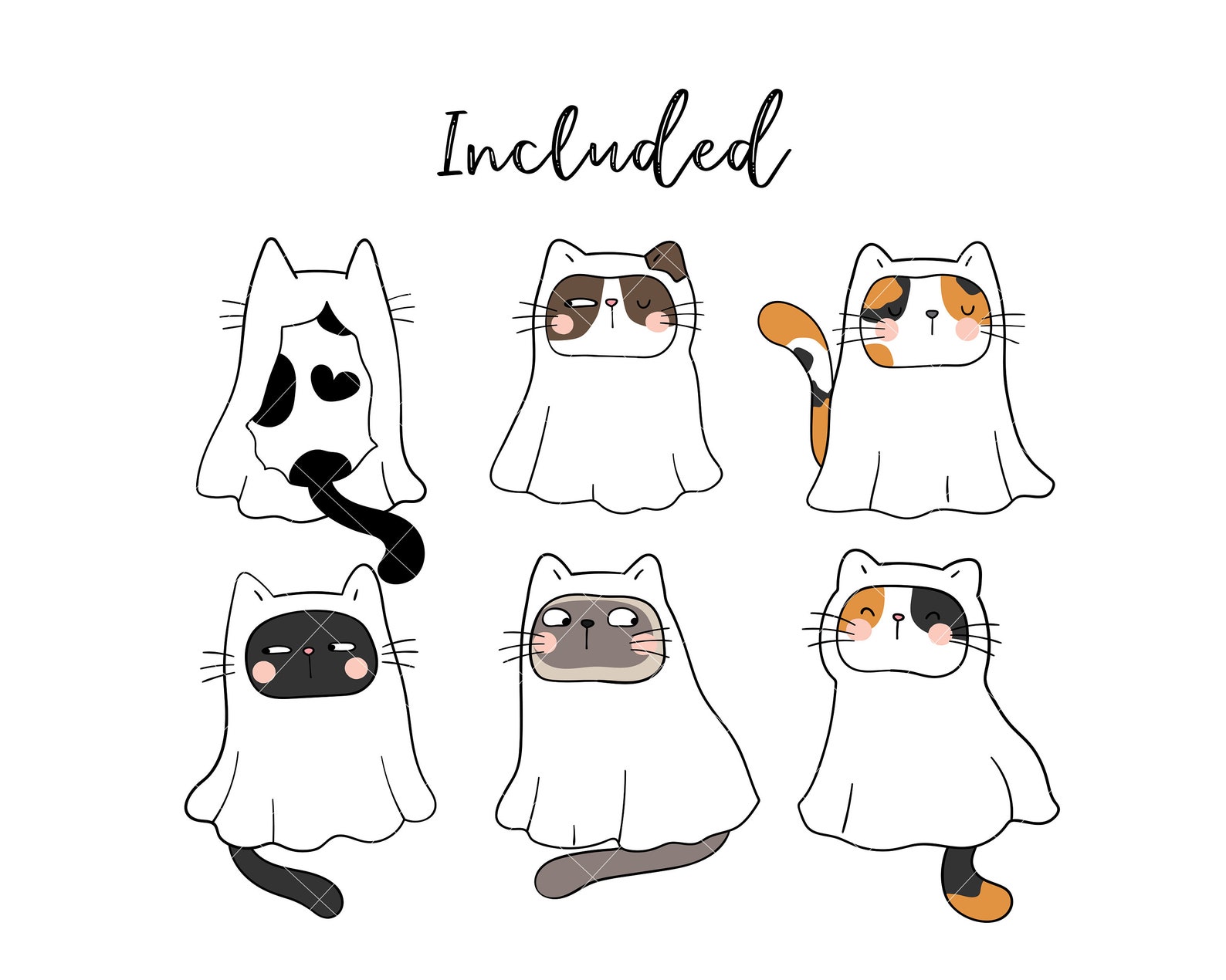 Ghost Cat Clipart Ghost Clipart Halloween Clipart Cat Clipart - Etsy