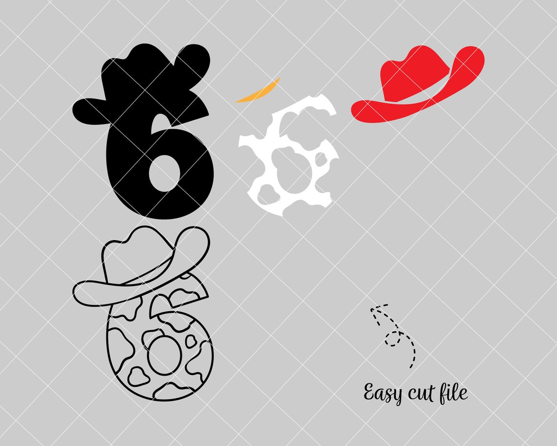 6th Birthday Cowboy Svg Cow Number Svg Cow Print Svg Sixth - Etsy