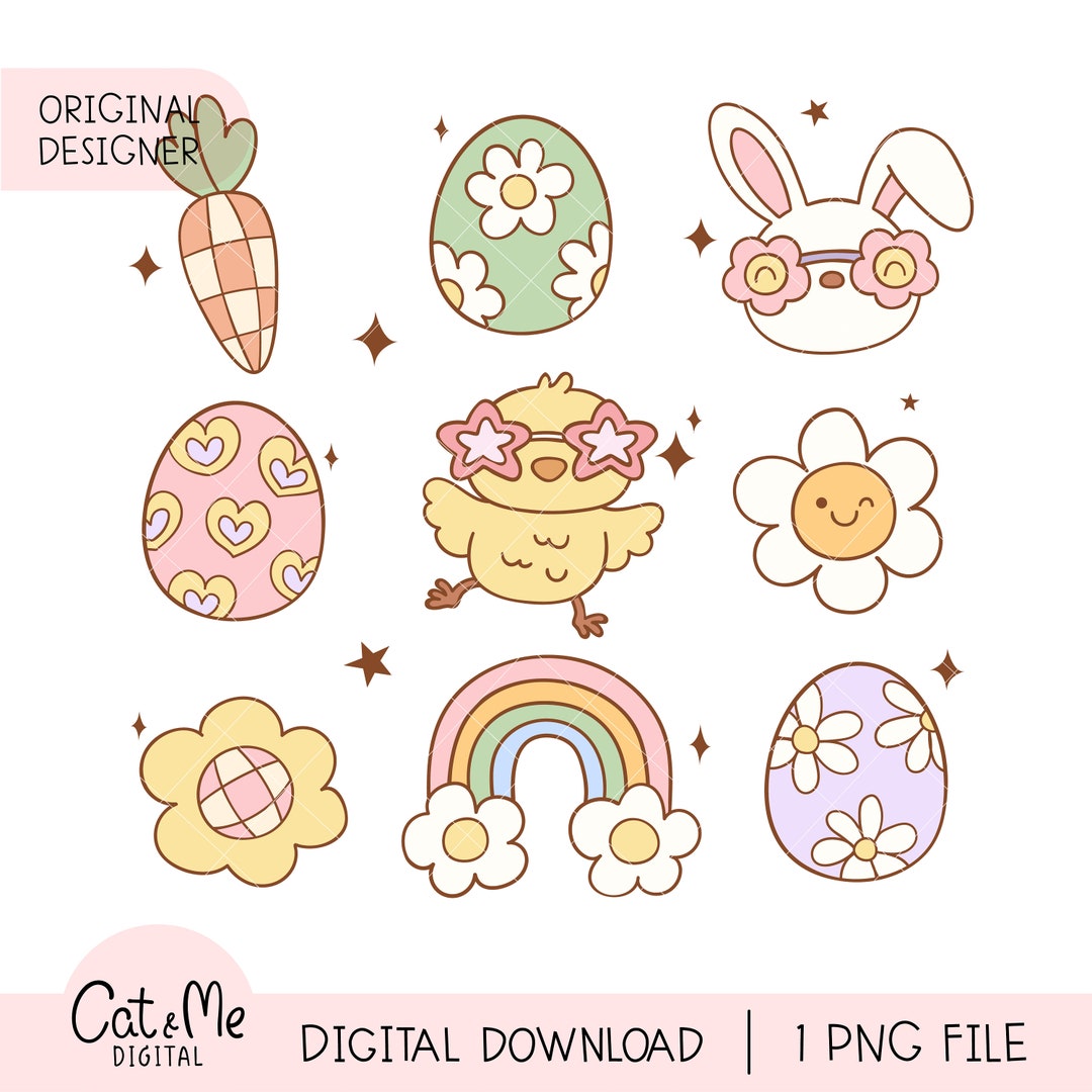 Groovy Easter Png Retro Easter Png Easter Shirt Png Groovy Trendy ...