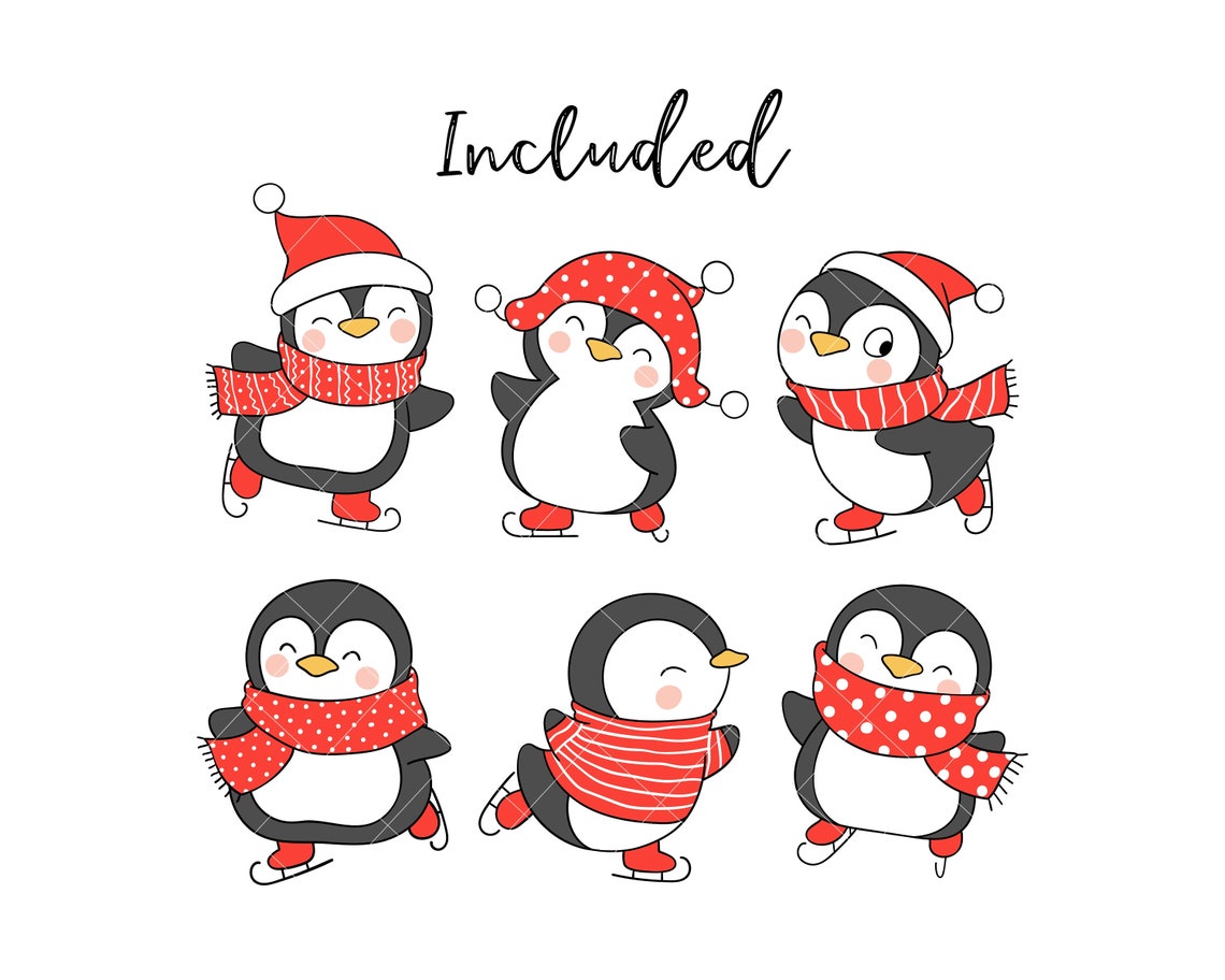 Cute Penguin Clipart Christmas Clipart Bird Clipart Arctic Animal Png ...