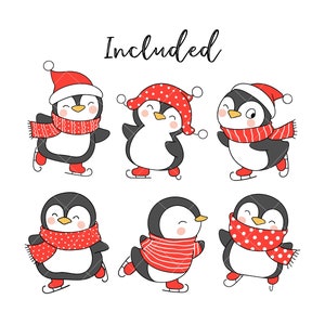 Cute Penguin Clipart Christmas Clipart Bird Clipart Arctic Animal Png ...