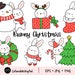 Bunny Christmas Clipart Rabbit Clipart Party Christmas Png Snowman ...