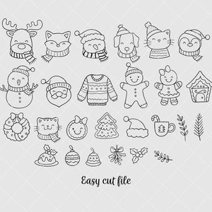 Doodle Winter Svg Christmas Svg Christmas Decoration Svg Doodle Svg ...