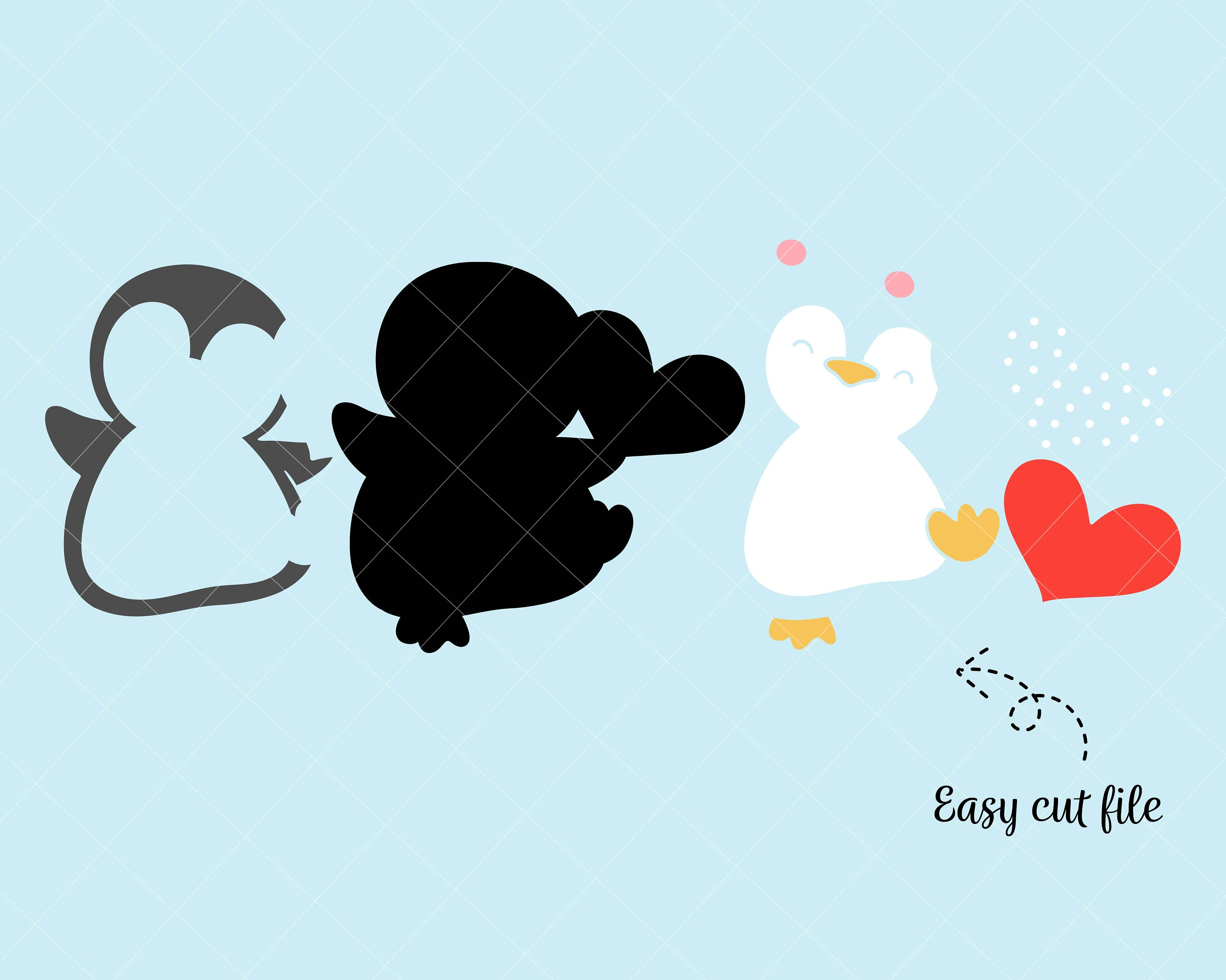 Valentine Day Penguin Svg Penguin With Heart Svg Baby Penguin - Etsy Canada