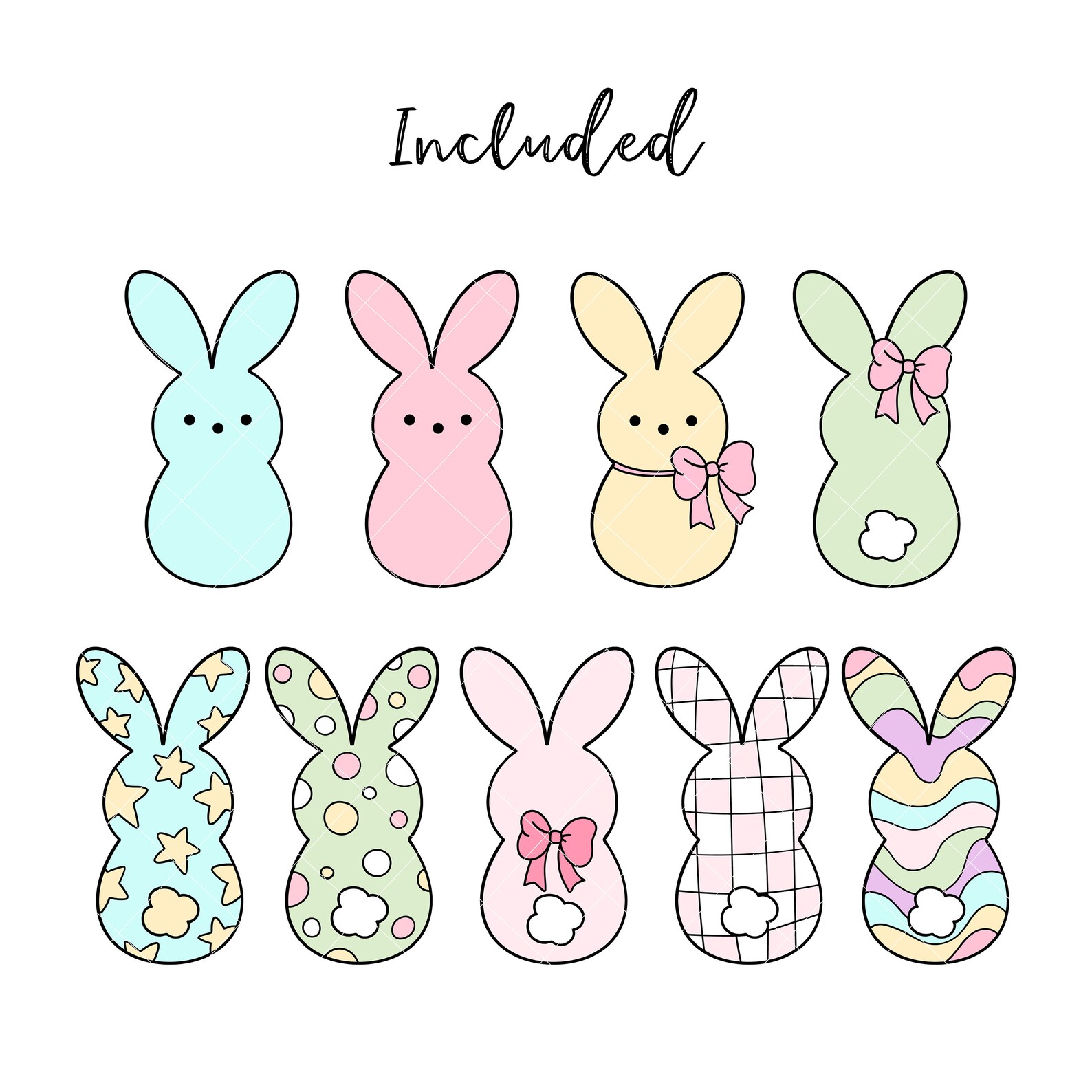 Easter Bunny Clipart Bunny Peeps Png Groovy Retro Bunny Clipart ...