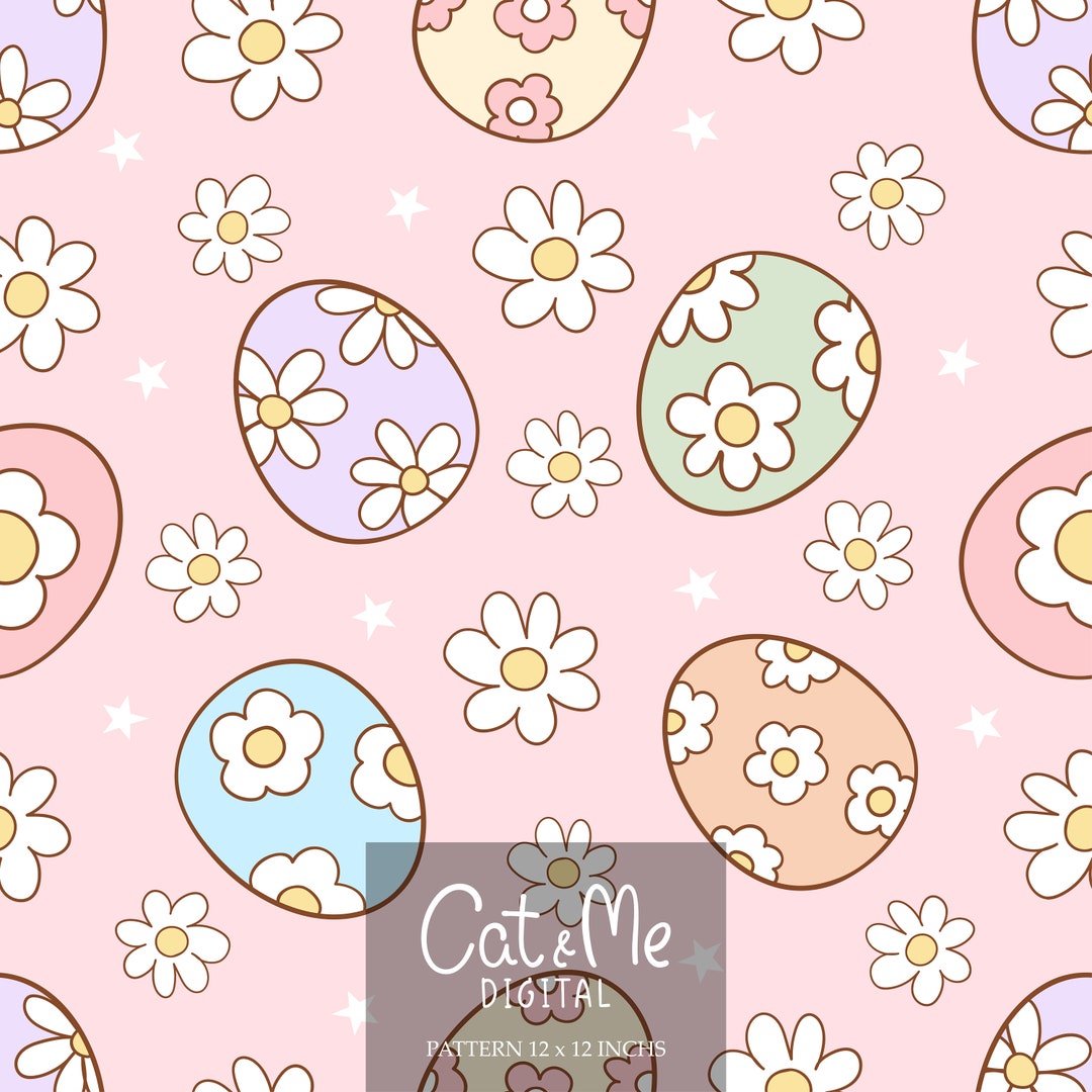 Flower Easter Egg Pattern Retro Easter Seamless Eggs Repeating Pattern ...