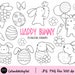 Bunny Easter Digital Stamps Bunny Stamps Easter Bunny Clipart Eggs ...