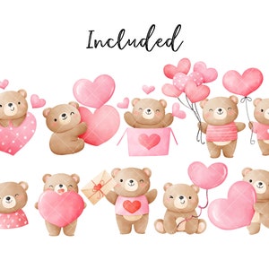 Little Bear Valentine Clipart Bear Clipart Heart Clipart Valentine's ...