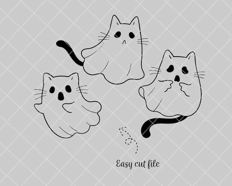 Ghost Cat Svg Ghost Svg Halloween Svg Ghost Clipart Cat Svg Spooky Cats ...