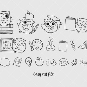 Back to School Owls Svg Owls Clipart Graduate Owl Owl Outline Svg ...