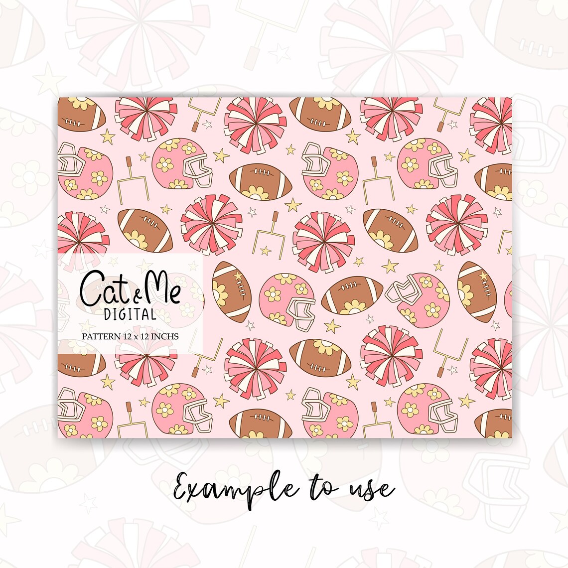 Girly Football Seamless Pattern Pink Football Seamless Trendy Sport ...