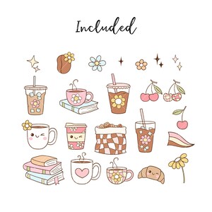 Retro Coffee Lover Clipart Groovy Coffee Png Coffee Cup Png Trendy Iced ...