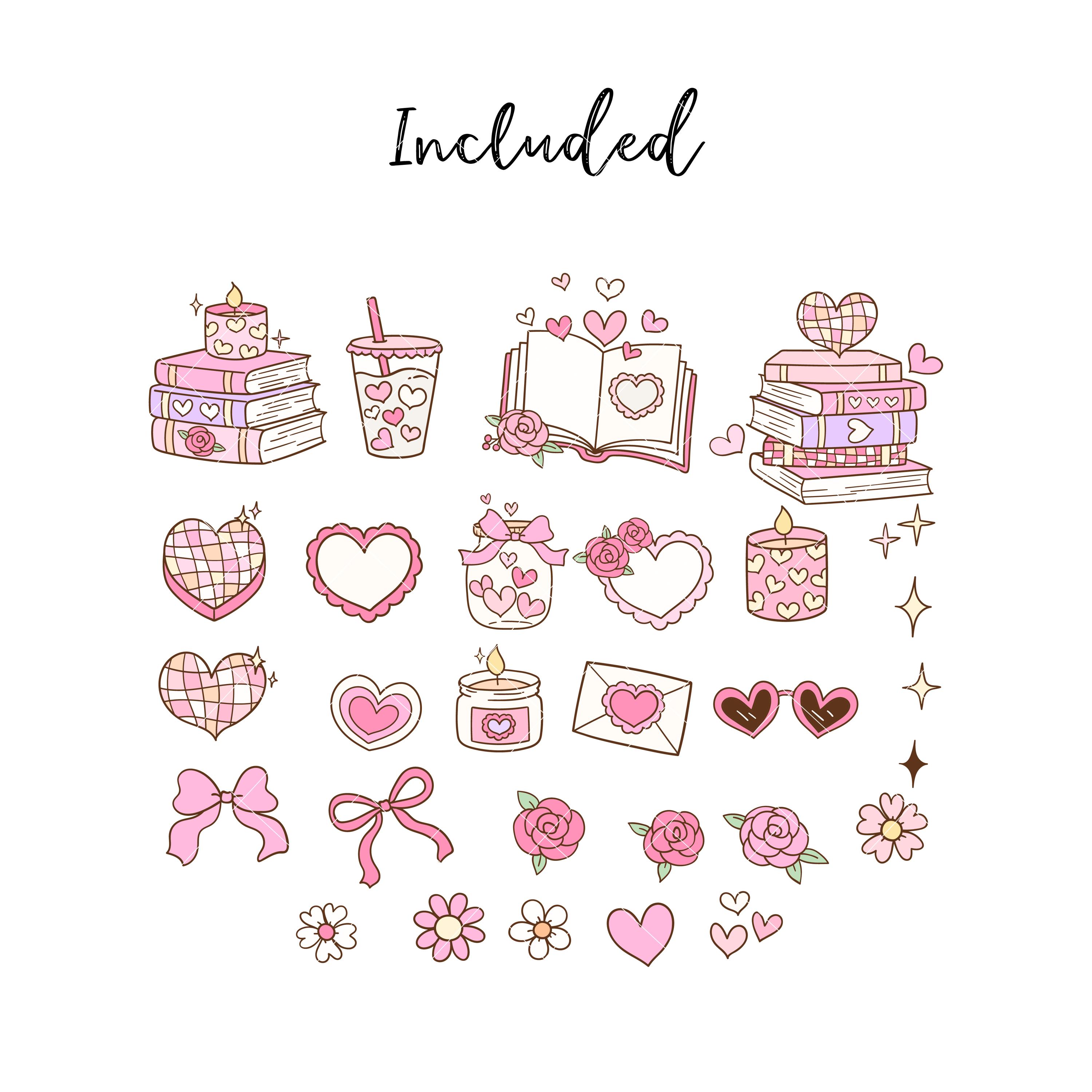 Valentine Bookish Clipart Groovy Bookish Png Cozy Readers Png Cozy ...