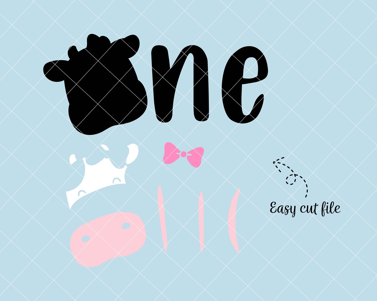 Cow Girl Birthday Svg Cow One Svg Birthday Girl Clipart Kid - Etsy
