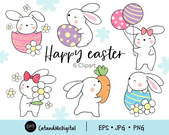 Bunny Easter Clipart Easter Clipart Bunny Clipart Bunny Spring - Etsy