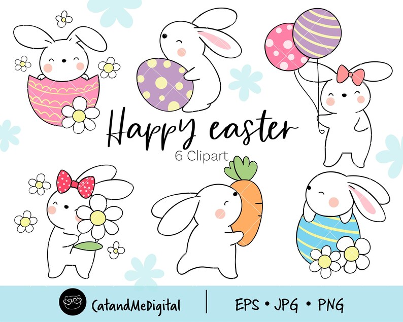 Bunny Easter Clipart Easter Clipart Bunny Clipart Bunny Spring - Etsy