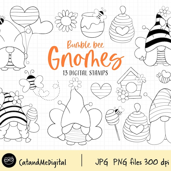 Gnome Digital Stamps - Etsy