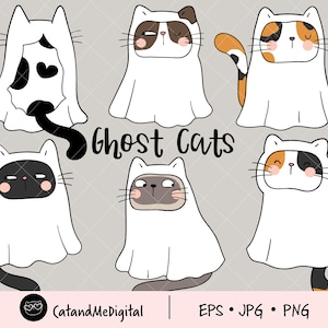 Ghost Cat Clipart Ghost Clipart Halloween Clipart Cat Clipart Spooky ...