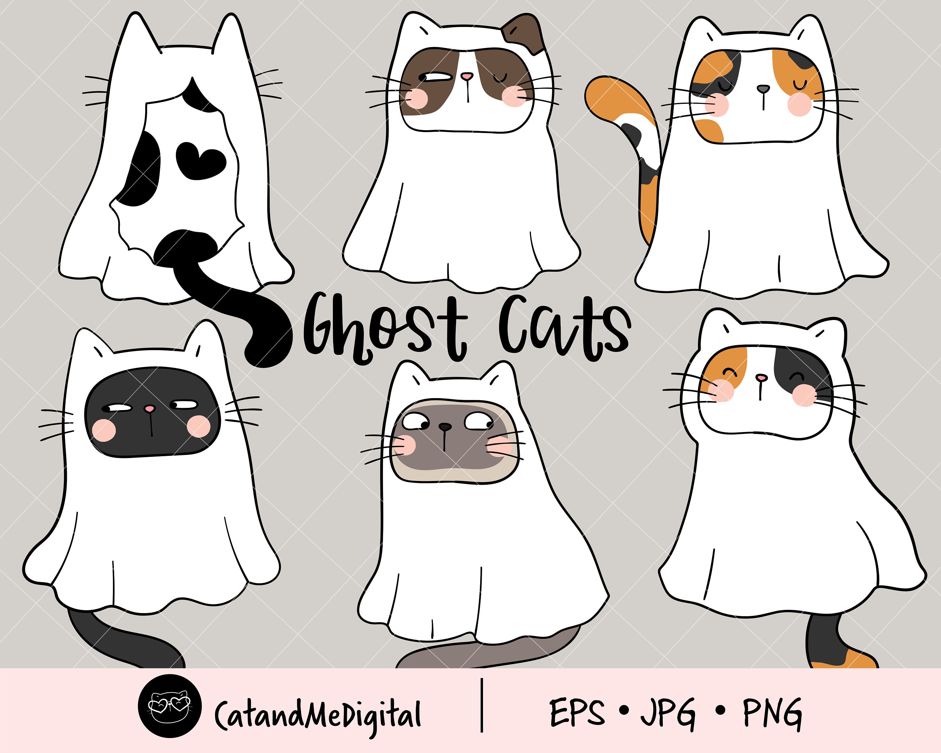 Ghost Cat Clipart Ghost Clipart Halloween Clipart Cat Clipart - Etsy