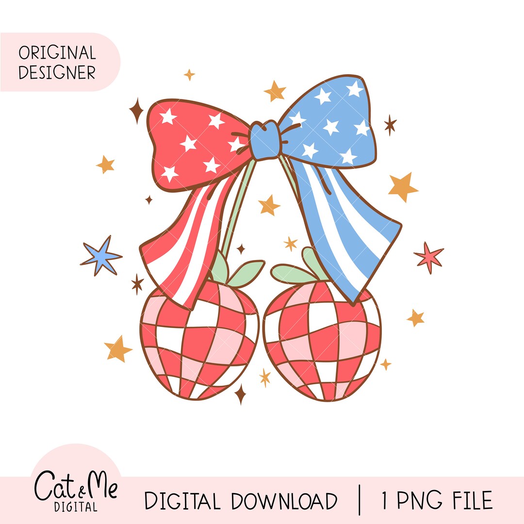 Coquette Fourth of July Png Disco Strawberry Png Cherry Png Aesthetic ...