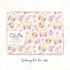 Doodle Groovy Summer Pattern Retro Summer Seamless Summer Repeating ...