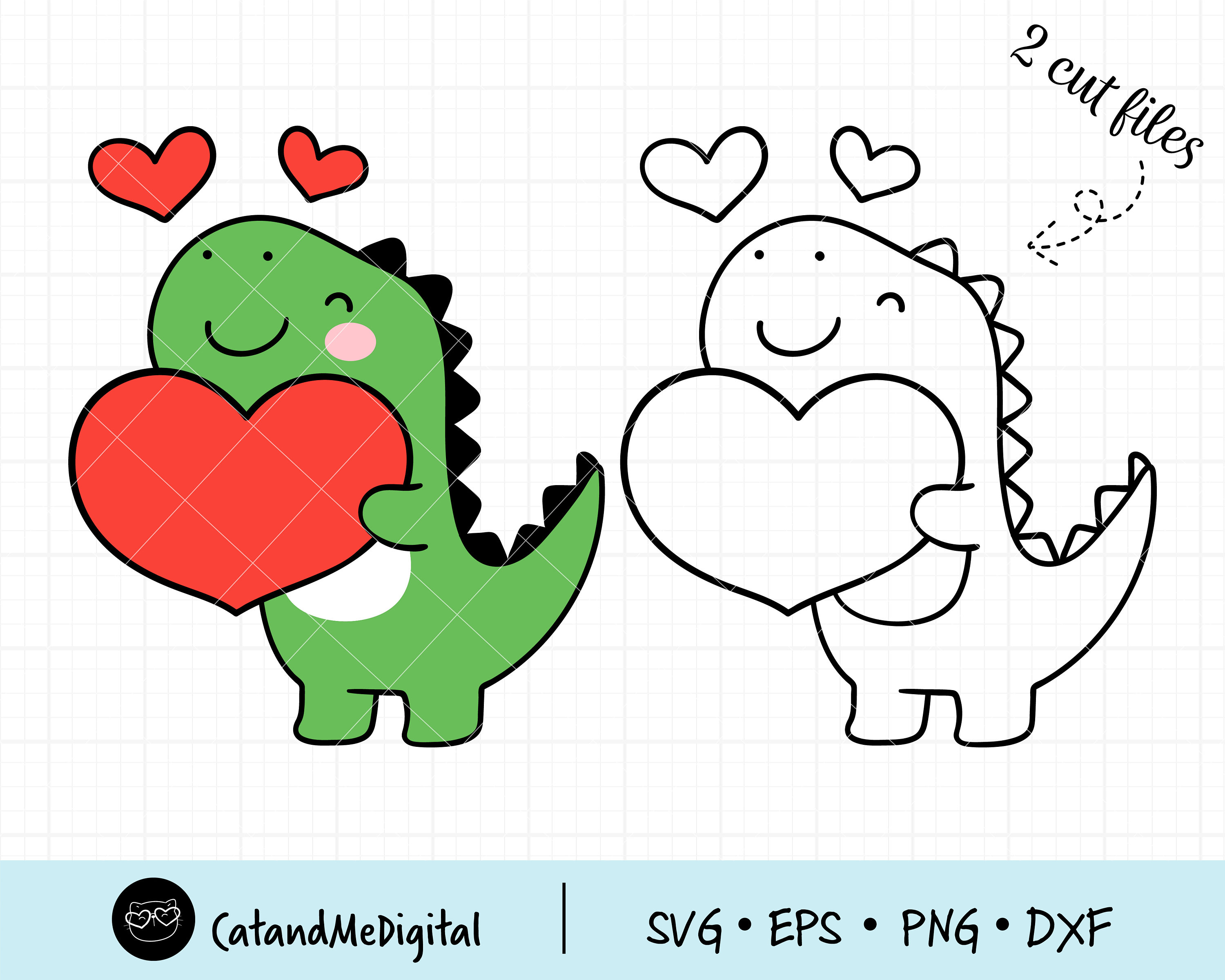 Dinosaur Valentine Svg Baby Dinosaur Svg Dinosaur Clipart Valentine Svg ...