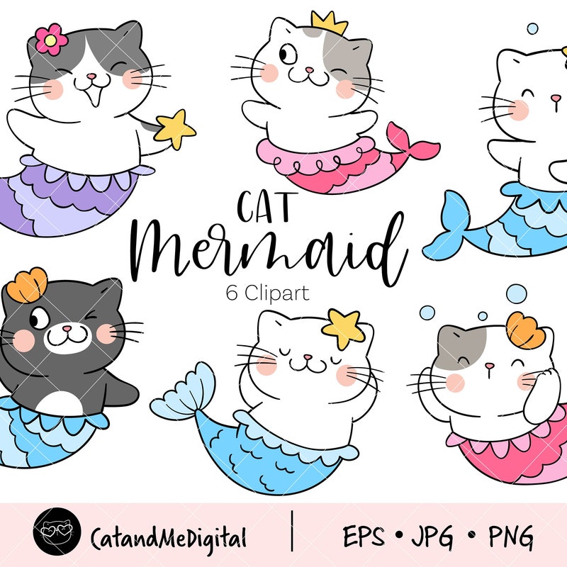 Cat Mermaid - Etsy