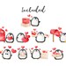 Penguin Valentine Clipart Letter Clipart Mail Clipart Watercolor Animal ...