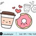 Coffee Donut Svg Donut Clipart Coffee Clipart Coffee Cup Svg Couple ...