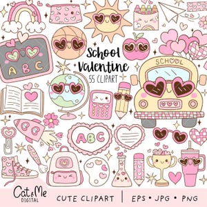 Pink School Valentine Clipart Groovy Valentines Png Teacher Valentine ...