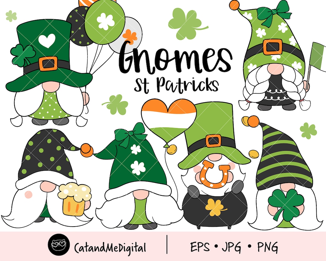 Gnome Patricks Clipart St Patricks Day Clipart Lucky Clipart Nordic ...