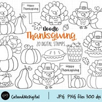 Friendsgiving Clipart: Hand-drawn Thanksgiving Doodles (SVG, PNG) - Etsy