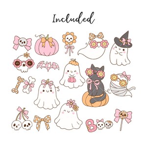 Girly Groovy Halloween Clipart Coquette Halloween Png Pink Bow Png ...