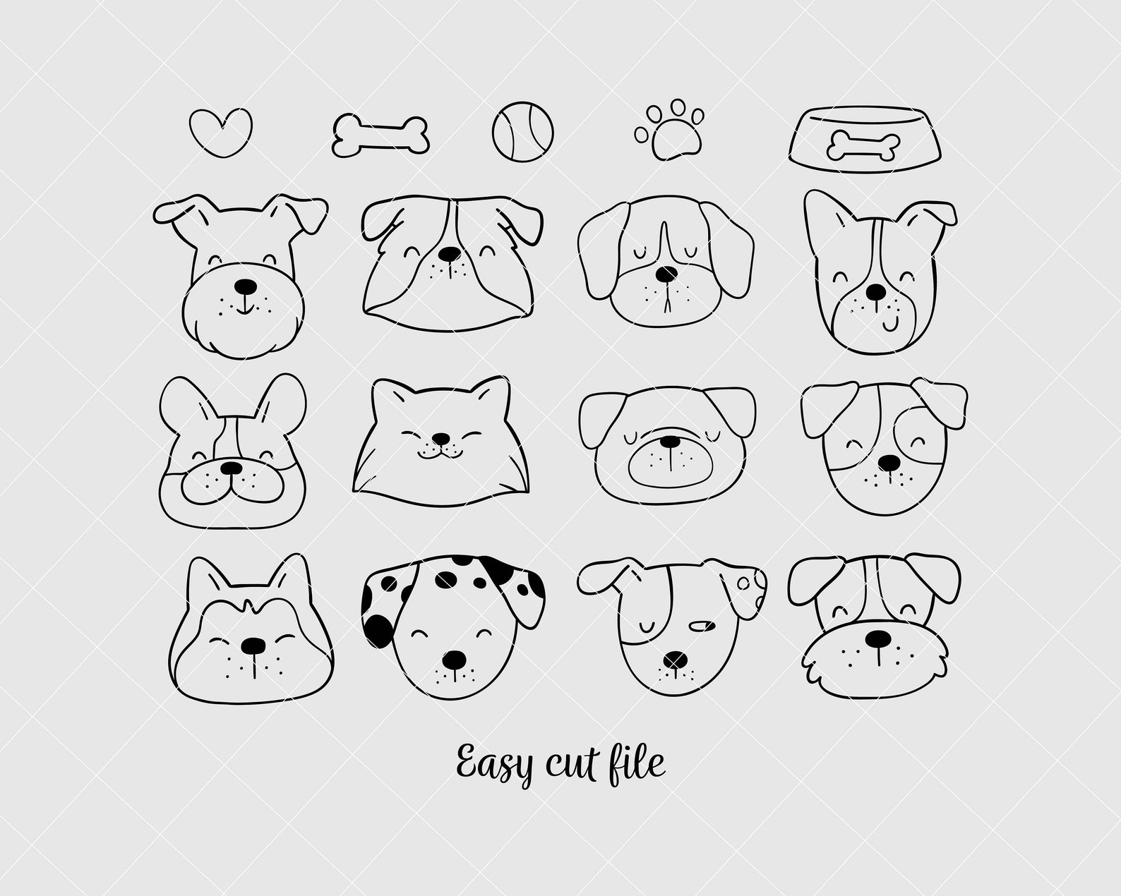 Dog Face Svg Puppy Svg Dog Svg Outline Animal Svg Dog Lover - Etsy Canada