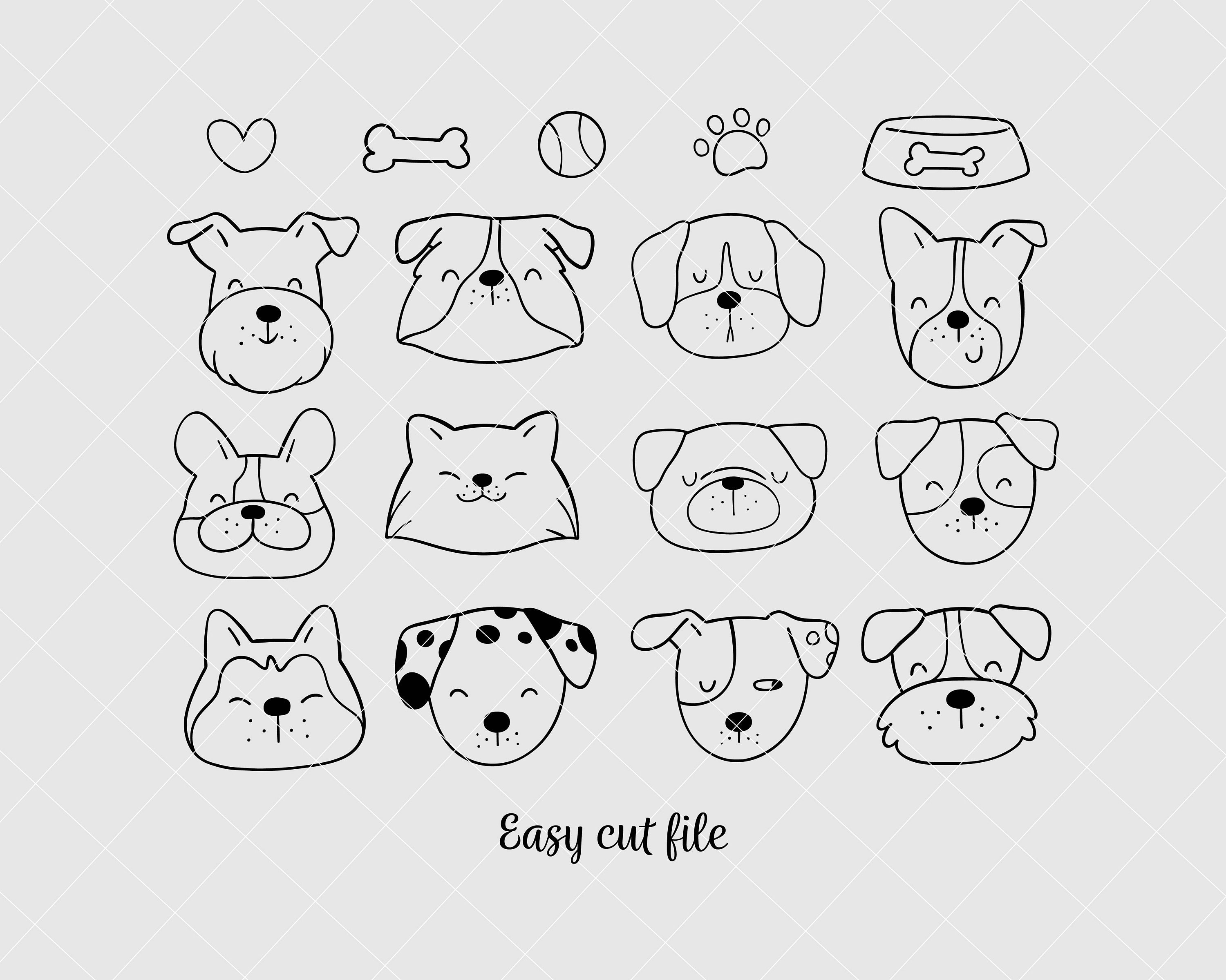 Dog Face Svg Puppy Svg Dog Svg Outline Animal Svg Dog Lover - Etsy Canada
