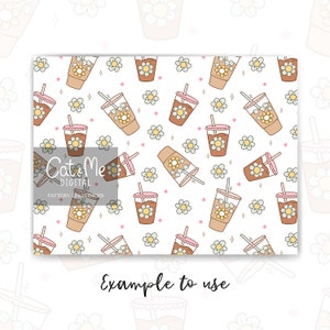 Iced Coffee Seamless Pattern Girly Iced Coffee Pattern Coffee Repeating ...