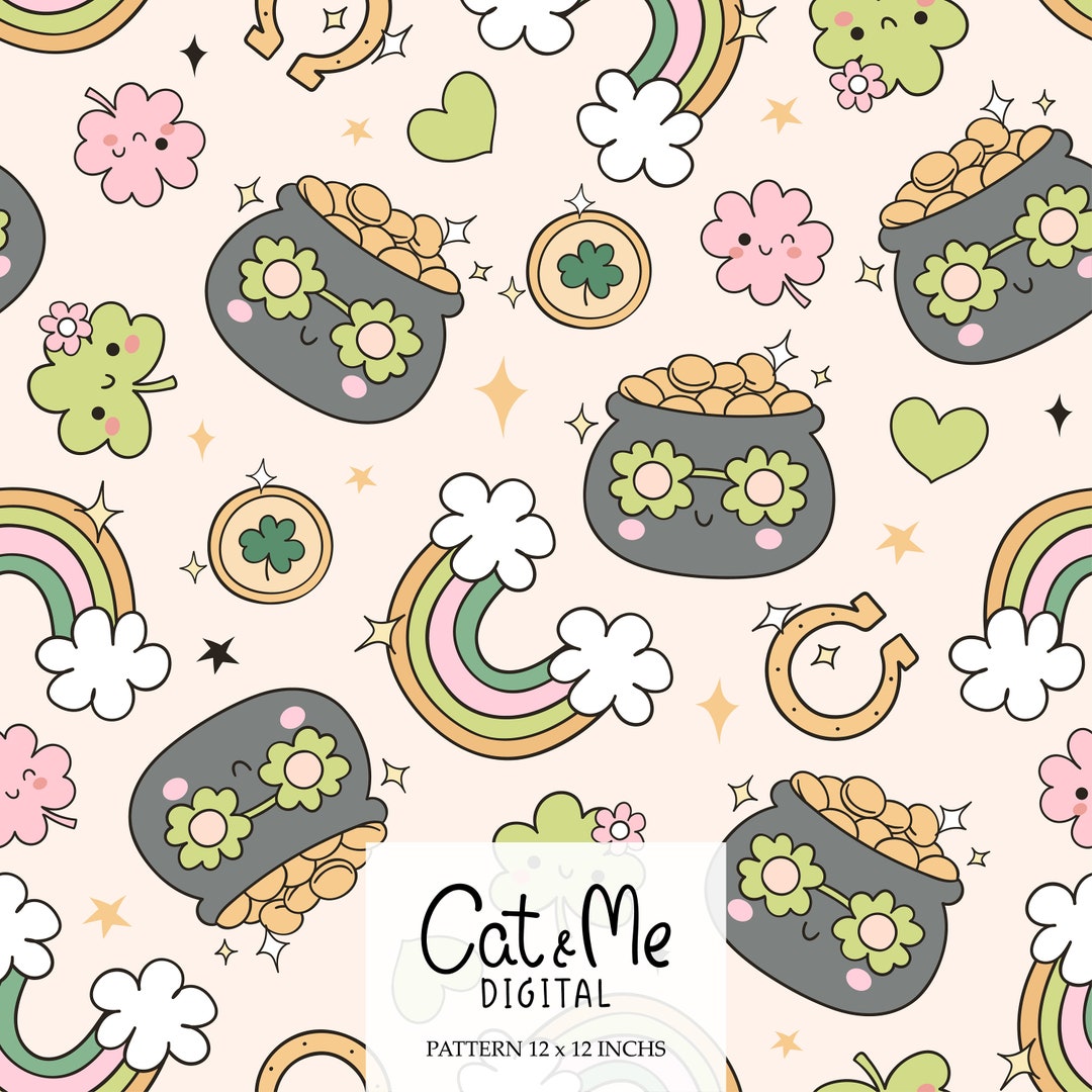 St Patrick’s Day Pattern Trendy St. Patricks Repeat Pattern Groovy ...