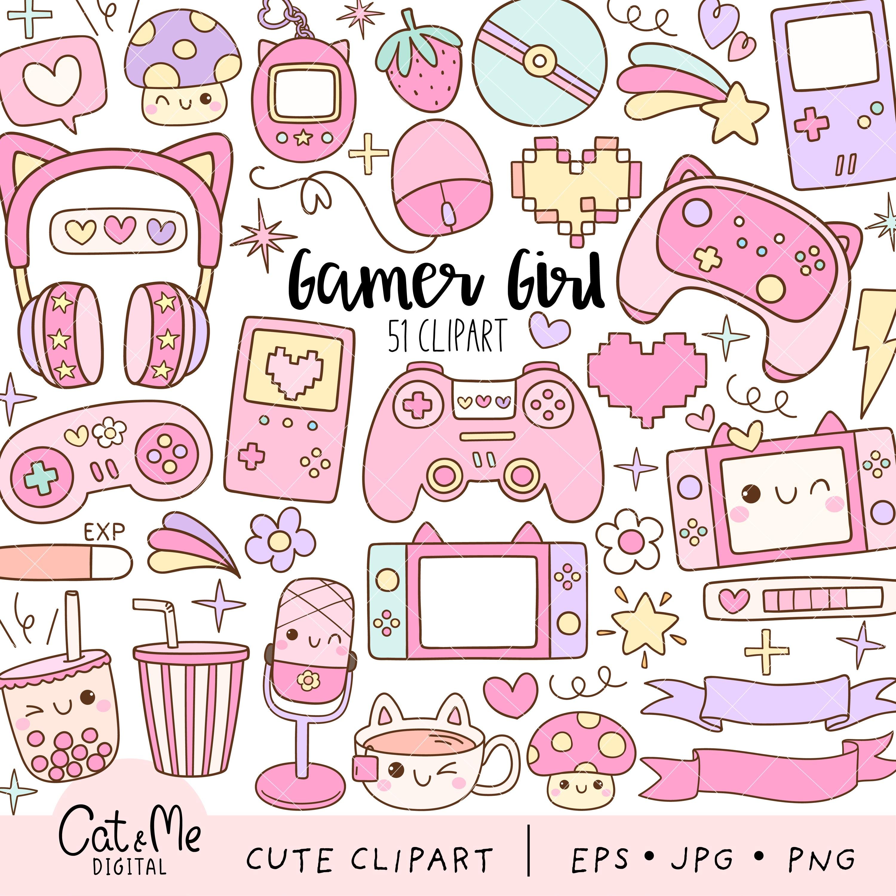 Gamer Girl Clipart Cozy Gamer Png Trendy Gaming Png Game Controller ...