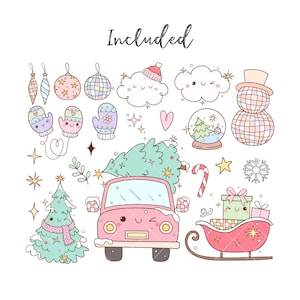 Groovy Retro Winter Clipart Christmas Clipart Winter Vibes Png Pastel ...