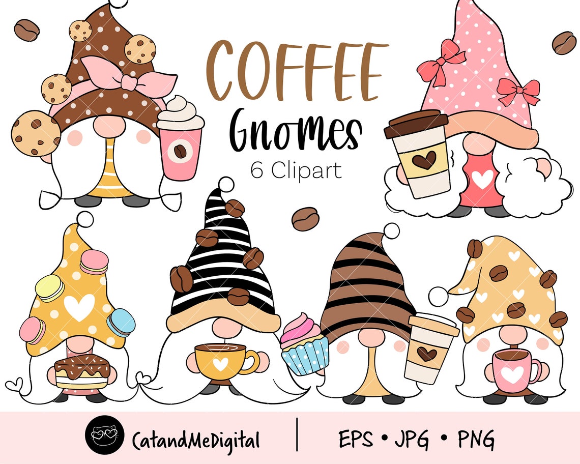 Coffee Gnomes Clipart Coffee Gnome Png Nordic Gnome Coffee Cup - Etsy