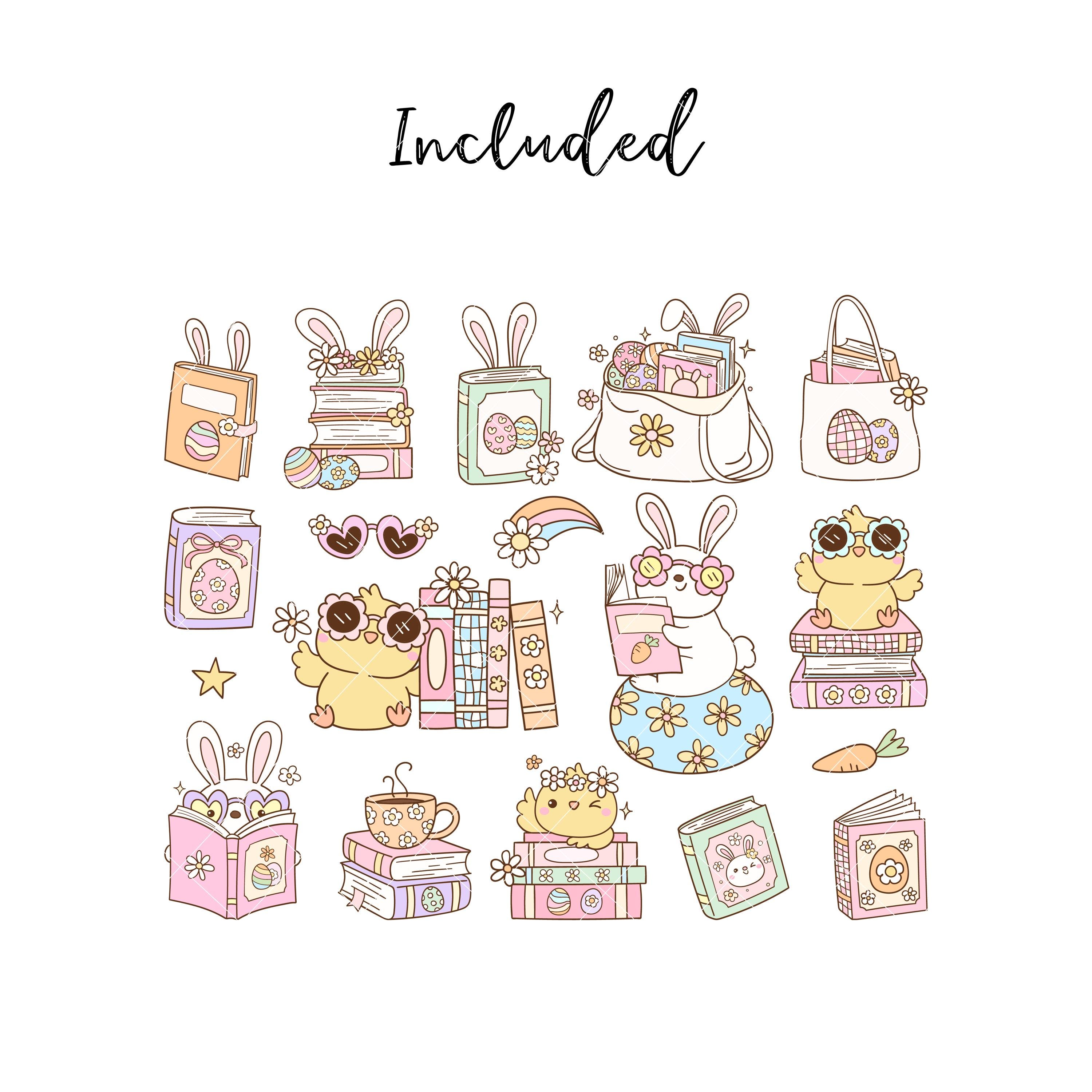 Groovy Easter Bookish Clipart Retro Flower Book Png Cozy Readers Png ...